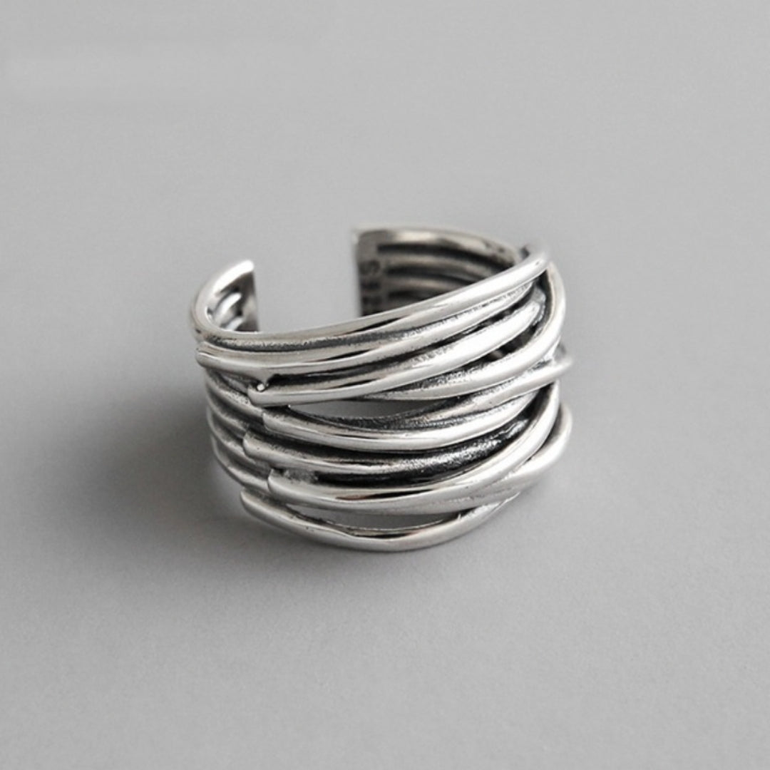 Adjustable Layered Silver Ring – Matilda&Milo Jewels