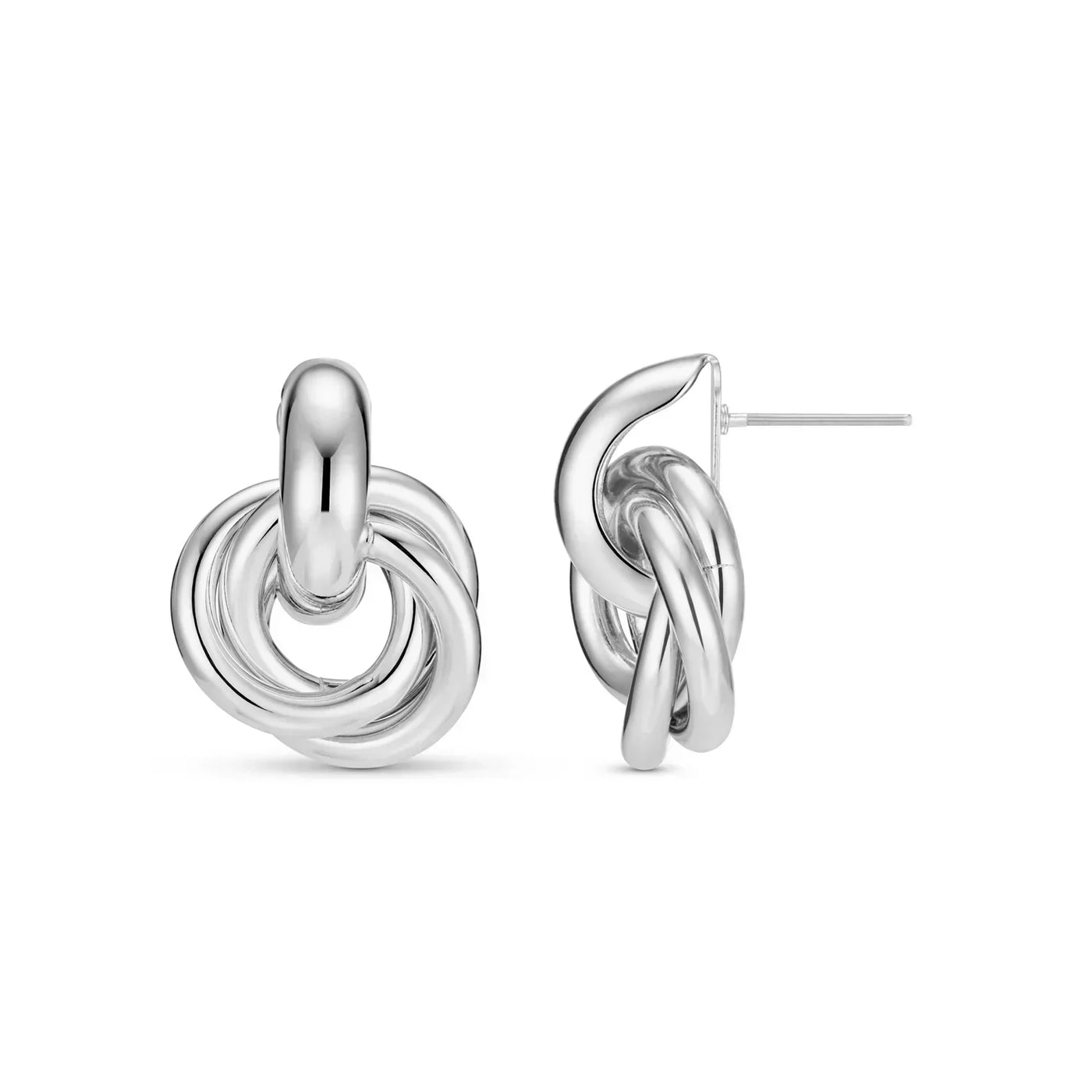 Statement Interlocking Earrings | White Gold – Matilda&Milo Jewels
