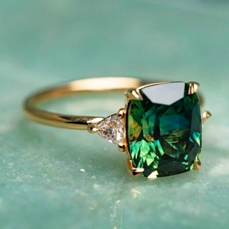 Happiness - Green Zirconia Ring in Gold – Matilda&Milo Jewels