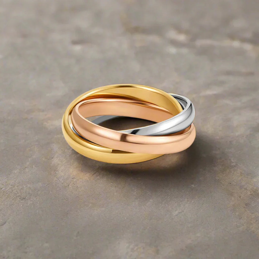 Elegant Triple Tone Band Ring – Matilda&Milo Jewels