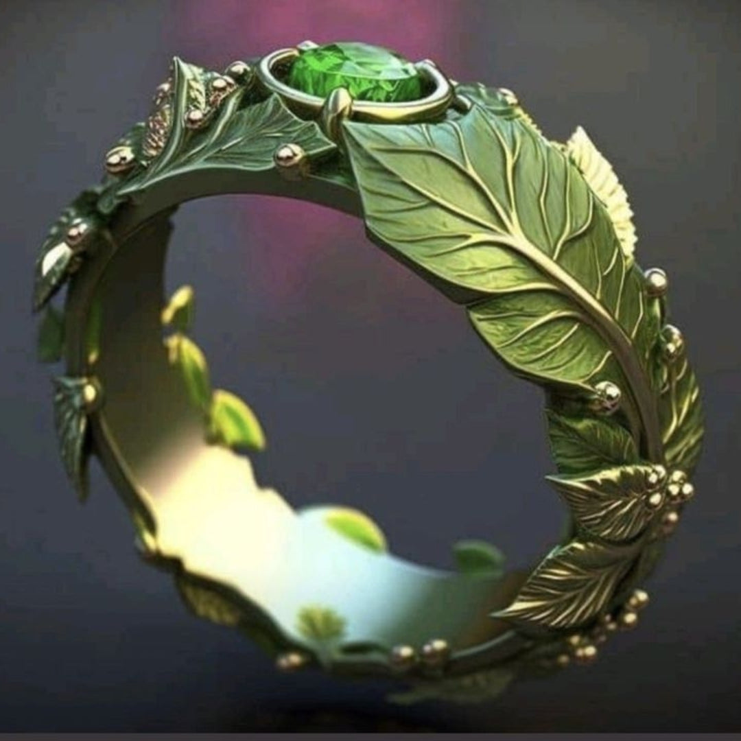 Exotic Green Leaf Ring – Matilda&Milo Jewels